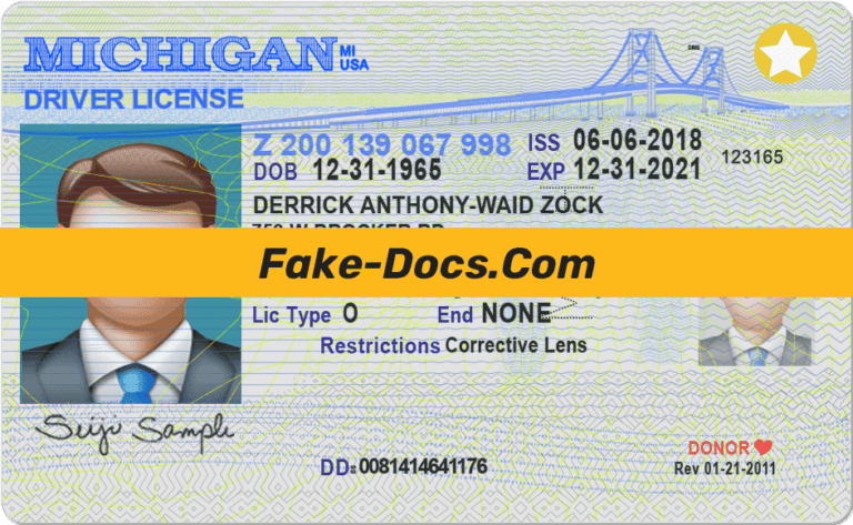 Michigan driver license Psd Template | Fake Docs Shop