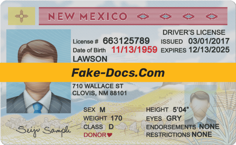 New Mexico driver license Psd Template | Fake Docs Shop