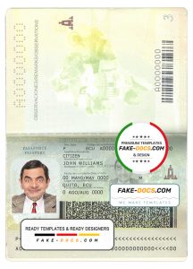 Ecuador Passport psd template | Fake Docs