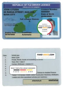 Fiji driver license Psd Template | Fake Docs Shop