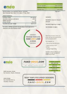 Cameroon ENEO electricity utility bill template in Word and PDF format ...