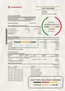 Chile Scotiabank bank statement easy to fill template in Excel and PDF format | Fake Docs