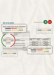 Malaysia Affin Bank statement Excel and PDF template | Fake Docs Shop