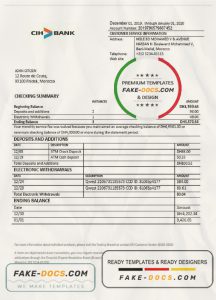 Morocco CIH bank proof of address statement template in Word and PDF format | Fake Docs Shop