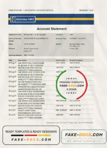 UAE Dubai Emirates NBD bank statement easy to fill template in Excel ...