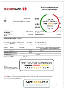 Vietnam Techcombank account statement template in Word and PDF format ...