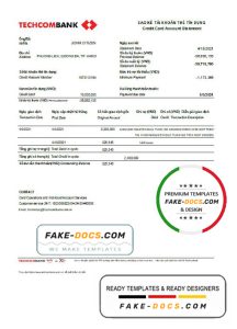 Vietnam Techcombank bank statement easy to fill template in Excel and ...
