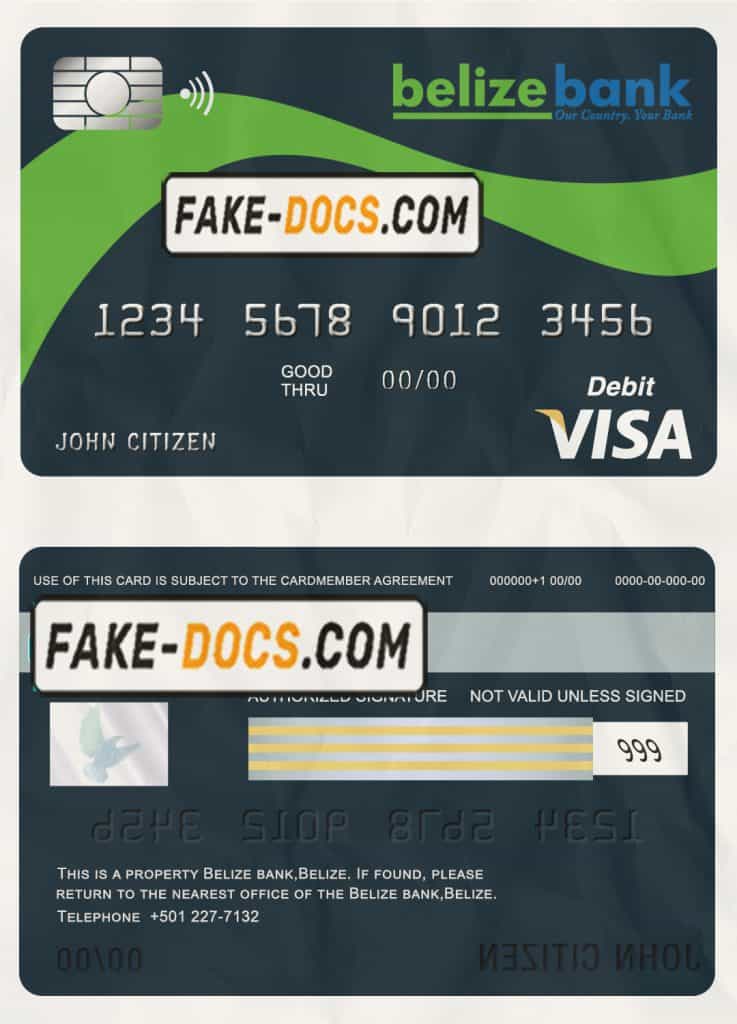 Belize Belizebank visa card debit card template in PSD format, fully ...