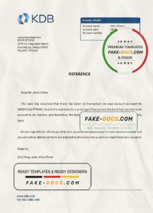 Korea KDB bank account closure reference letter template in Word and ...