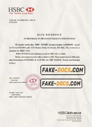 United Kingdom HSBC bank reference letter template in Word and PDF ...