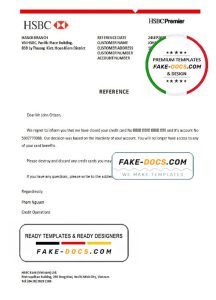 Vietnam HSBC bank account closure reference letter template in Word and ...