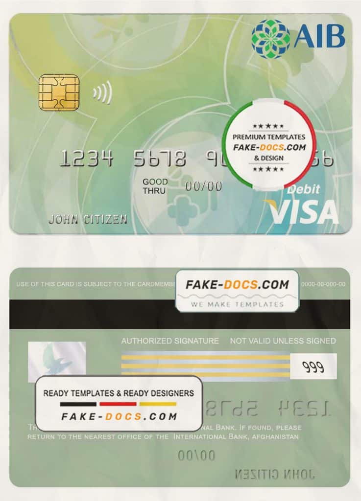 credit card psd template | Fake Docs Shop
