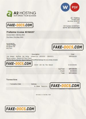 USA Amazon invoice template in Word and PDF format, fully editable ...