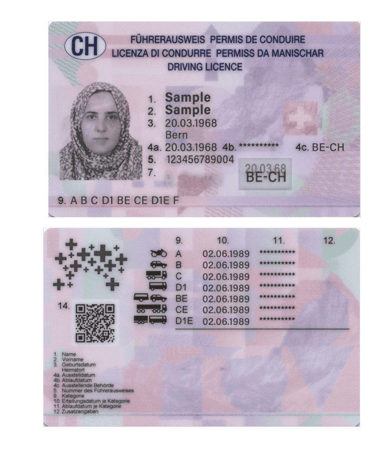 Switzerland driver license psd template | Fake Docs Shop