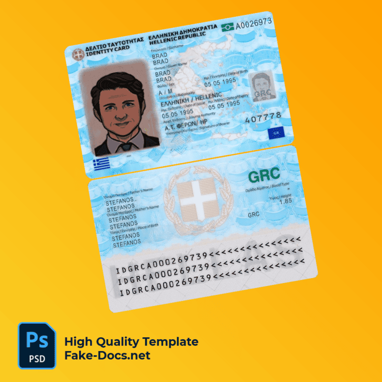 Greece id card PSD template | Fake Docs Shop