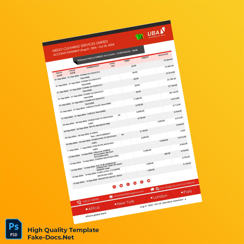 Country_ Bank_Issuer_ UBA Document Type_ Bank Statement Editable Bank Statement Template in Word ...