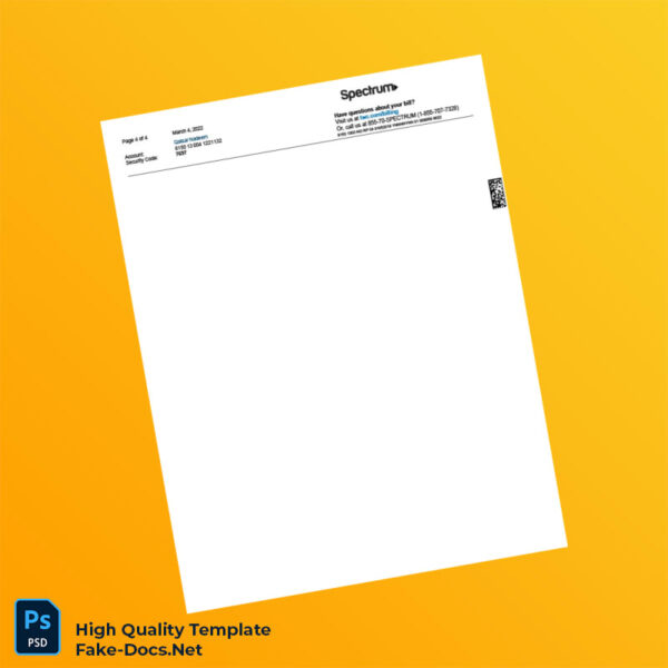 USA Spectrum Editable Billing Statement Template in Word and PDF ...