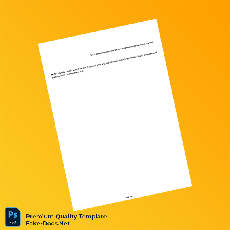 India Ordnance Factory Board Editable Registration Certificate Template ...