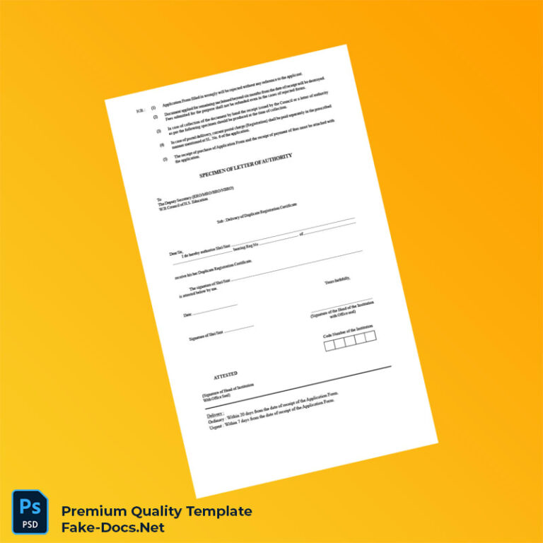 India West Bengal Council of Higher Secondary Education Duplicate Registration Certificate ...