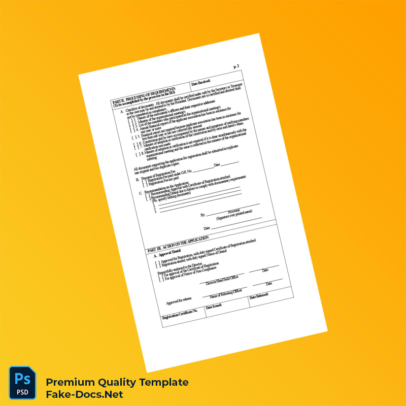 Philippines Department of Labor and Employment Application for Registration Template (Word & PDF ...