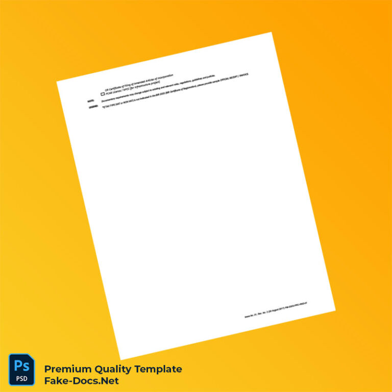 Philippines GSIS Supplier Registration Information Sheet Template (Word & PDF) 2 page | Fake ...