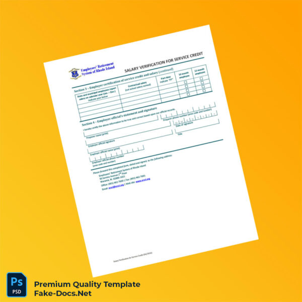 Rhode Island Employees Retirement System Income Verification Letter ...