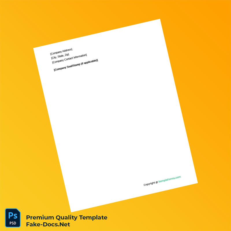 USA Victor Berrios Employment Verification Affidavit Template (Word & PDF) | Fake Docs Shop