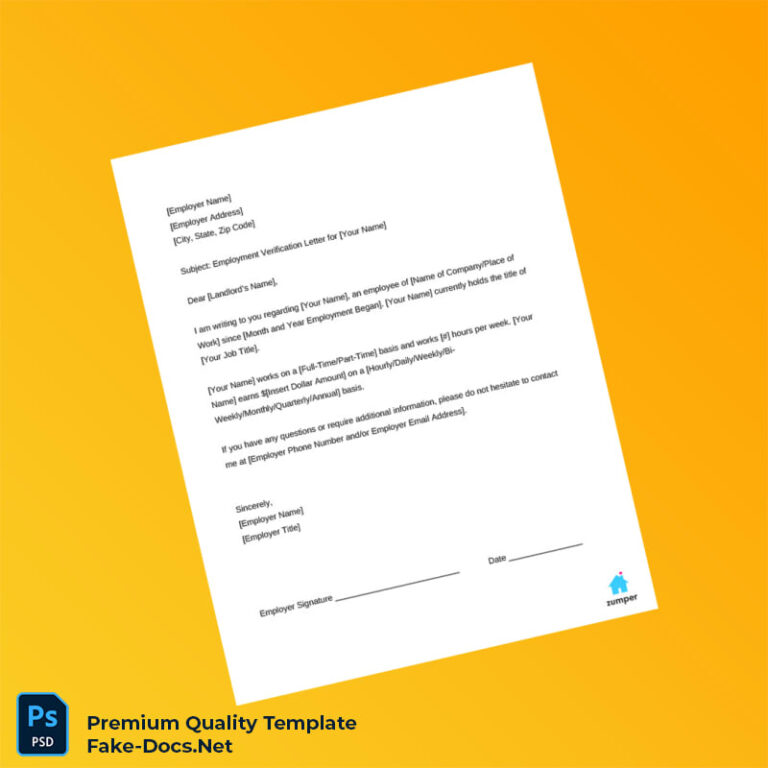 United States Employer Proof of Employment Letter Template (Word & PDF ...