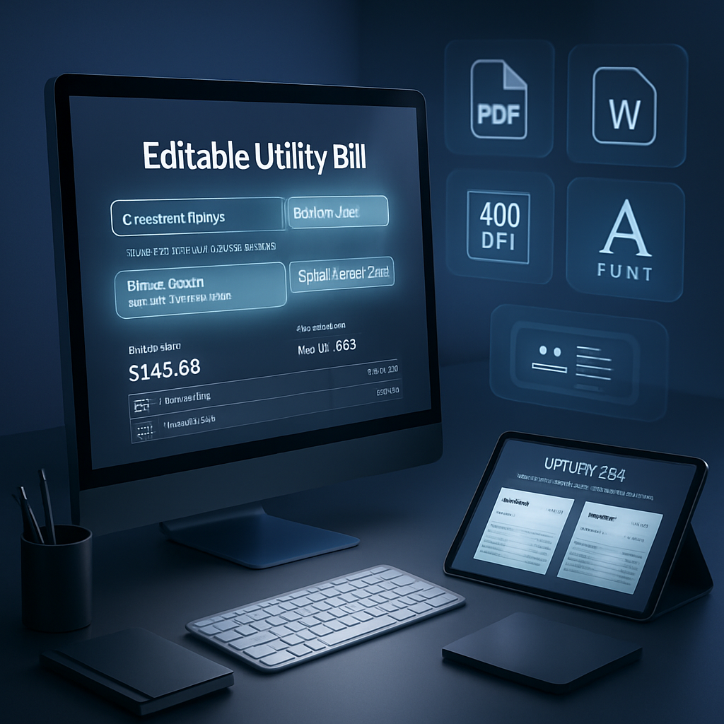 Editable Utility Bill Template: Top Customizable Proof of Address ...